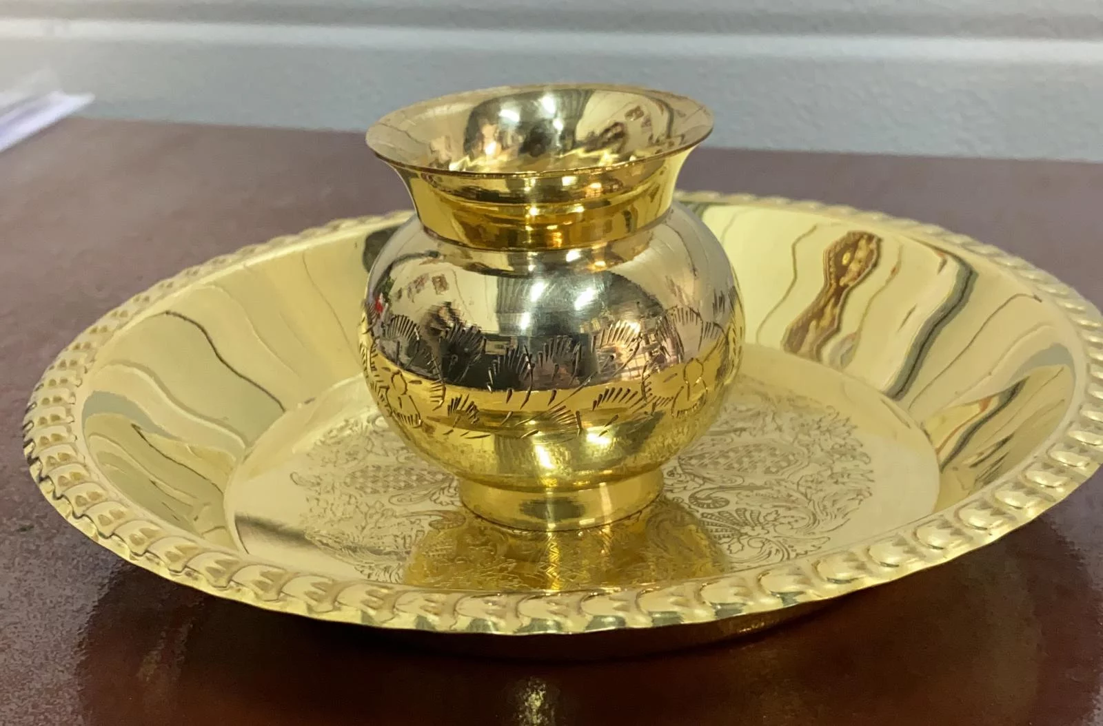 Brass Thali and Lota set 28cm | Fix My Hair | Delivered before 16.00 ...